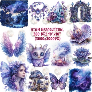 94 Fairytale Watercolor Fantasy Clipart, Watercolor Fairy, Fairytale ...