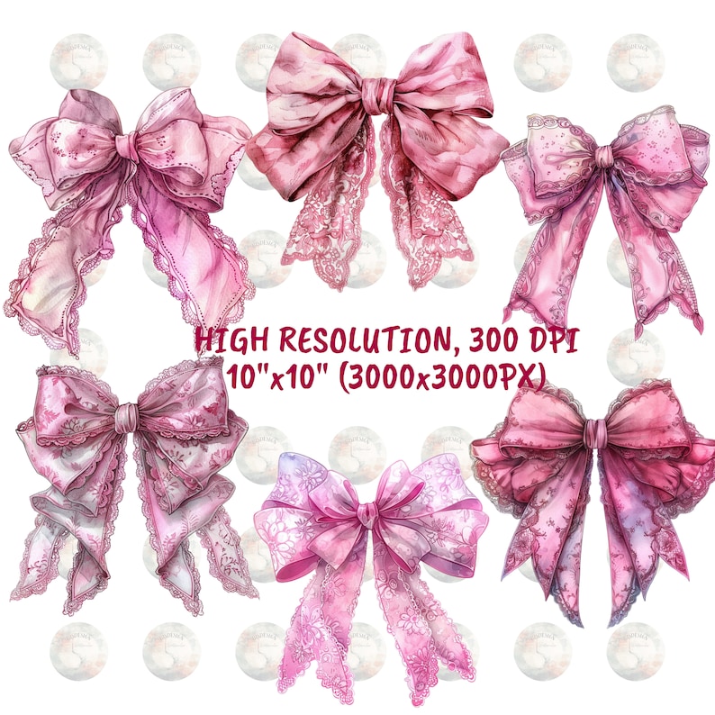 60 Watercolor Cute Bows Clip Art, Baby Girl Cute Pink Bow Clipart, Pink ...