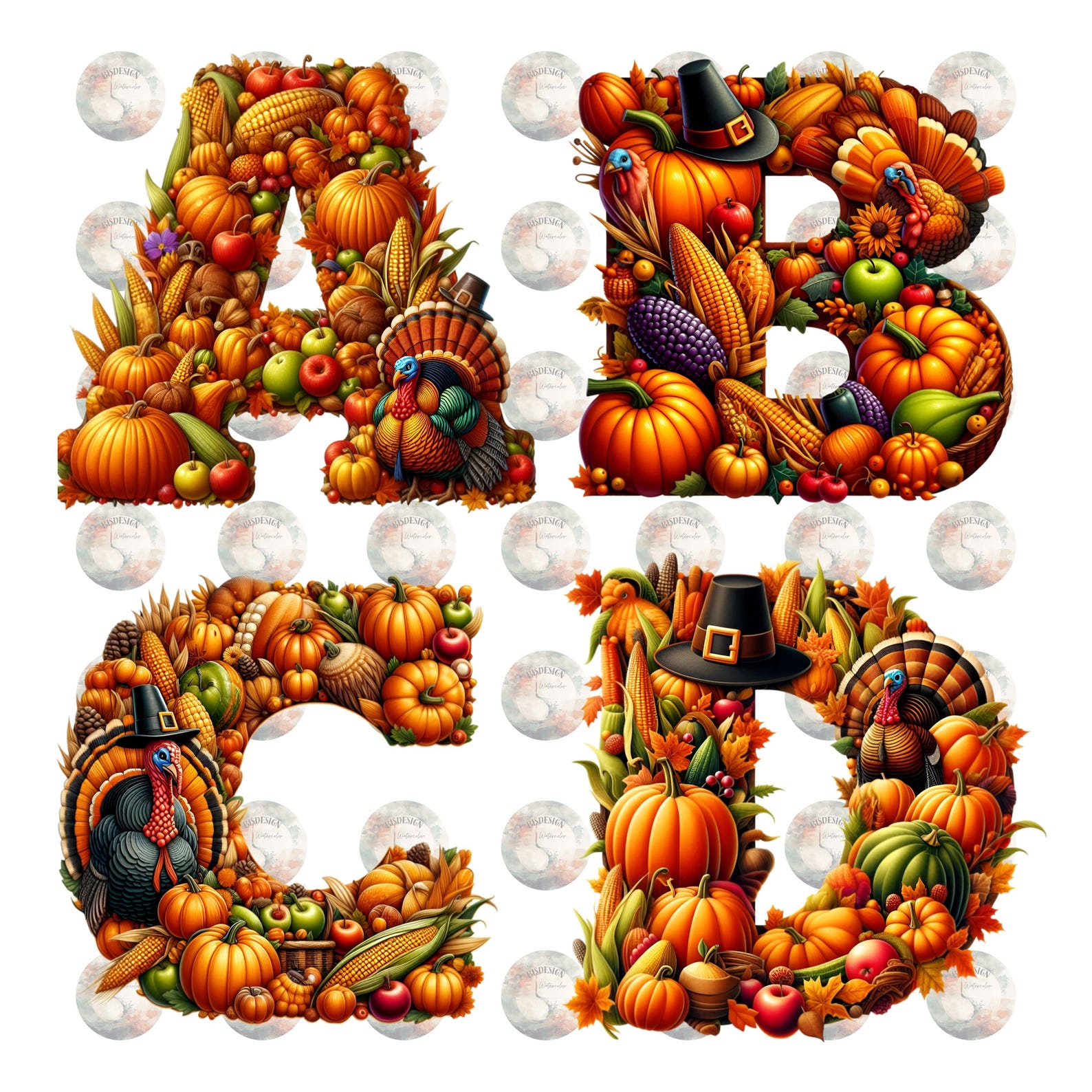 Thanksgiving Clipart Alphabet Png, Thanksgiving Letters Clipart PNG ...