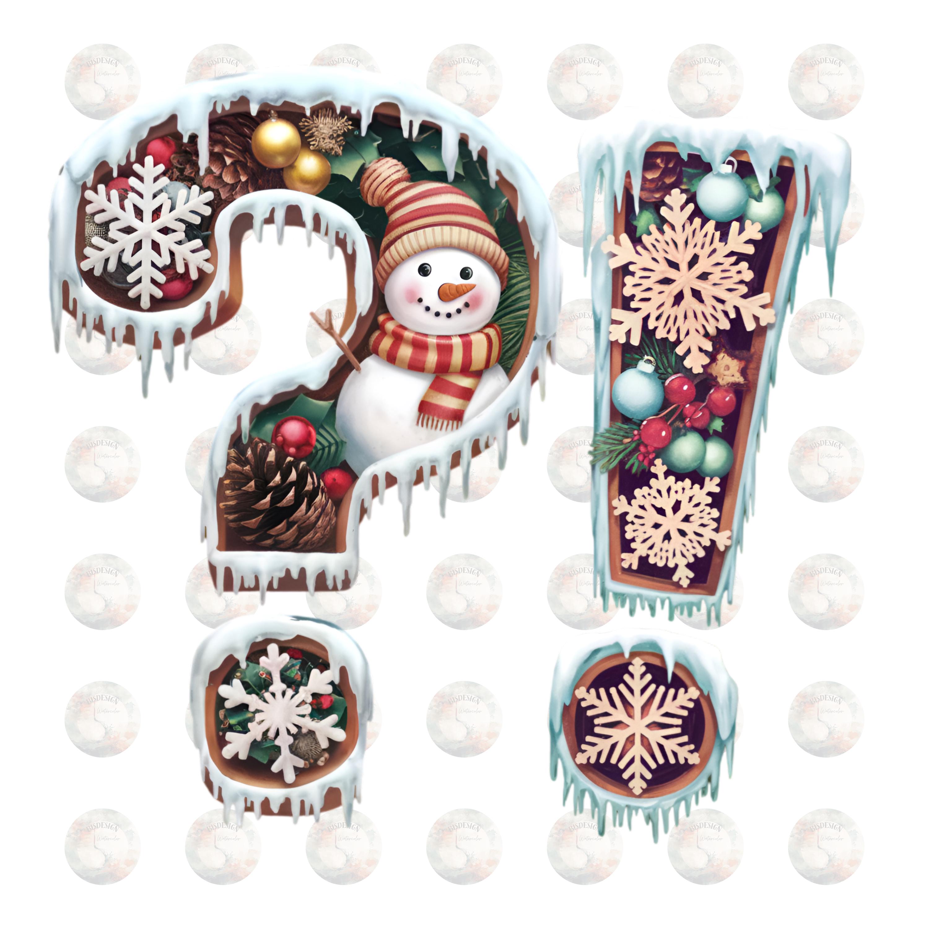 Christmas Snowman Alphabet Clipart, Holiday Letters (PNG Digital ...
