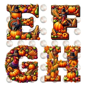 Thanksgiving Clipart Alphabet Png, Thanksgiving Letters Clipart PNG ...