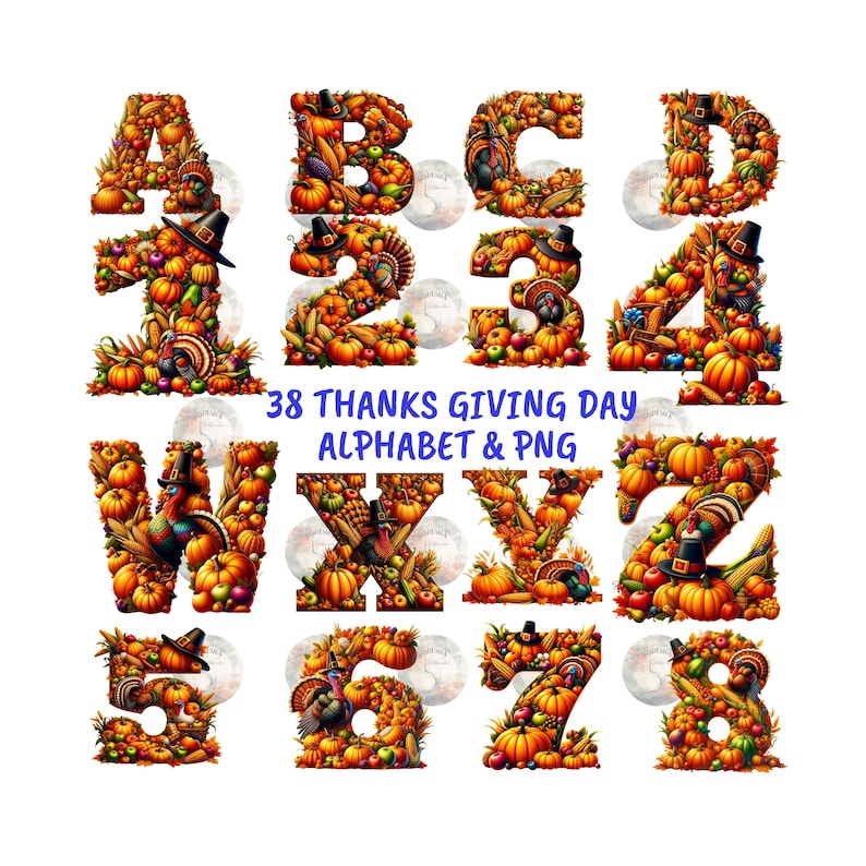 Thanksgiving Clipart Alphabet Png, Thanksgiving Letters Clipart PNG ...