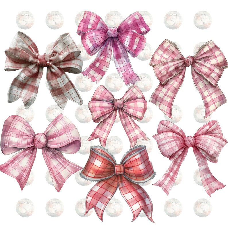60 Watercolor Cute Bows Clip Art, Baby Girl Cute Pink Bow Clipart, Pink ...