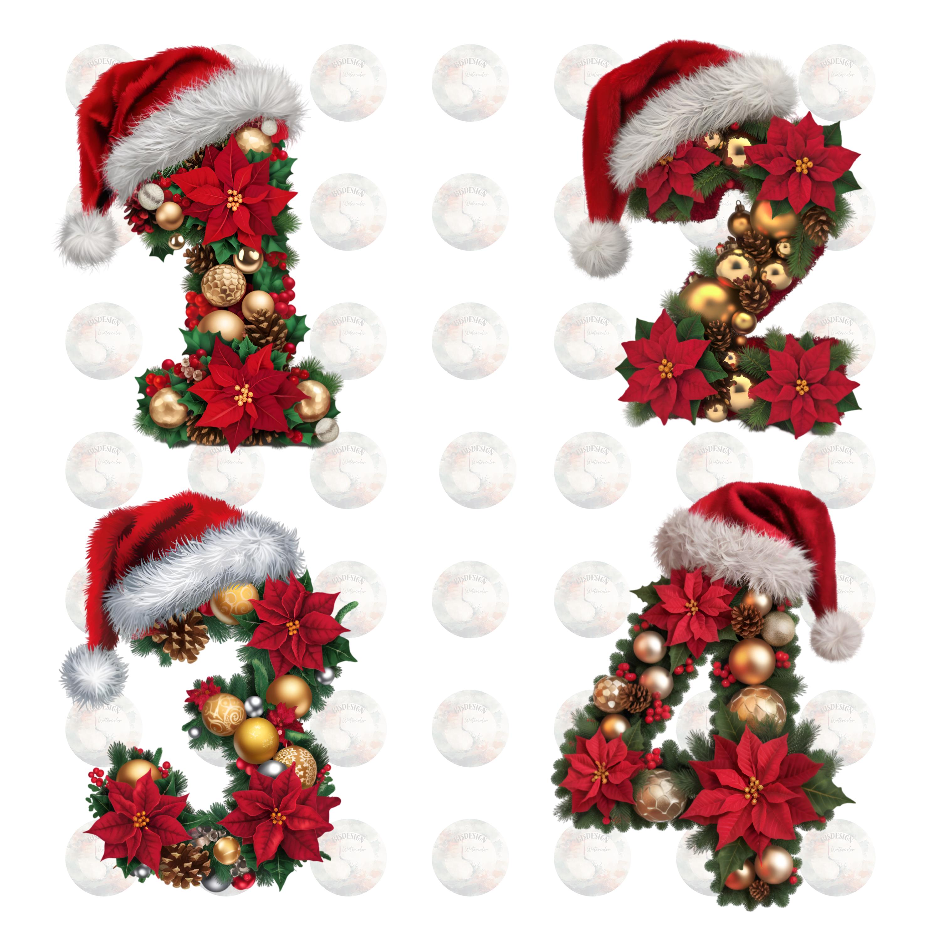 Christmas Alphabet and Number Clipart Png, Christmas Letters Sublimatio ...