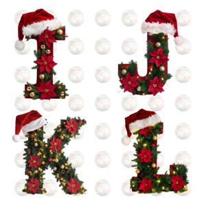 Christmas Alphabet and Number Clipart Png, Christmas Letters Sublimatio ...