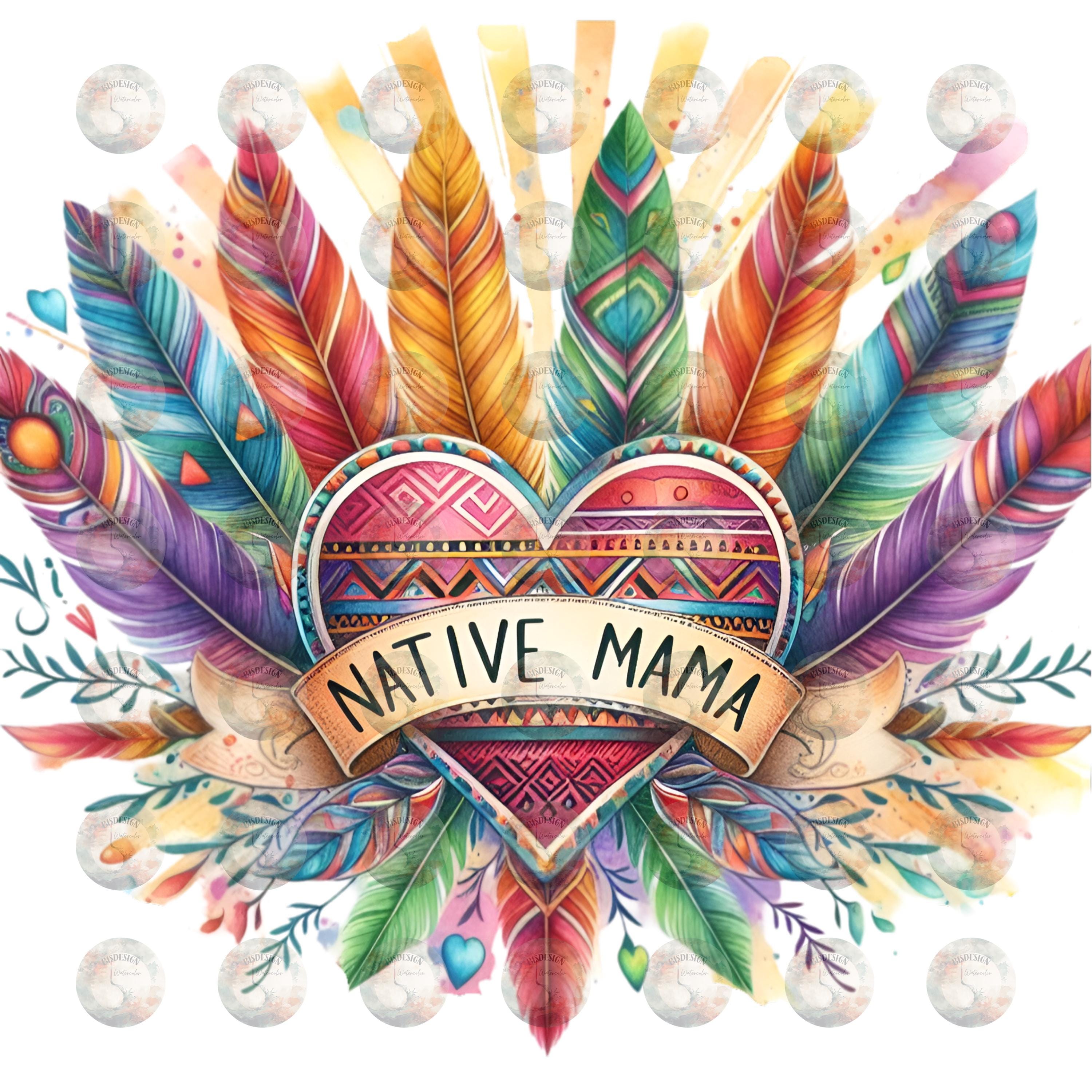 Native Mama PNG Clipart, Indigenous Feather Designs (digital Download ...