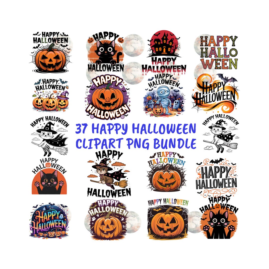 Halloween Clipart Bundle, 37 PNG Designs (commercial Use) - Etsy