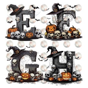 Halloween Alphabet and Numbers Clipart Png, Spooky Letters Cliparts Png ...