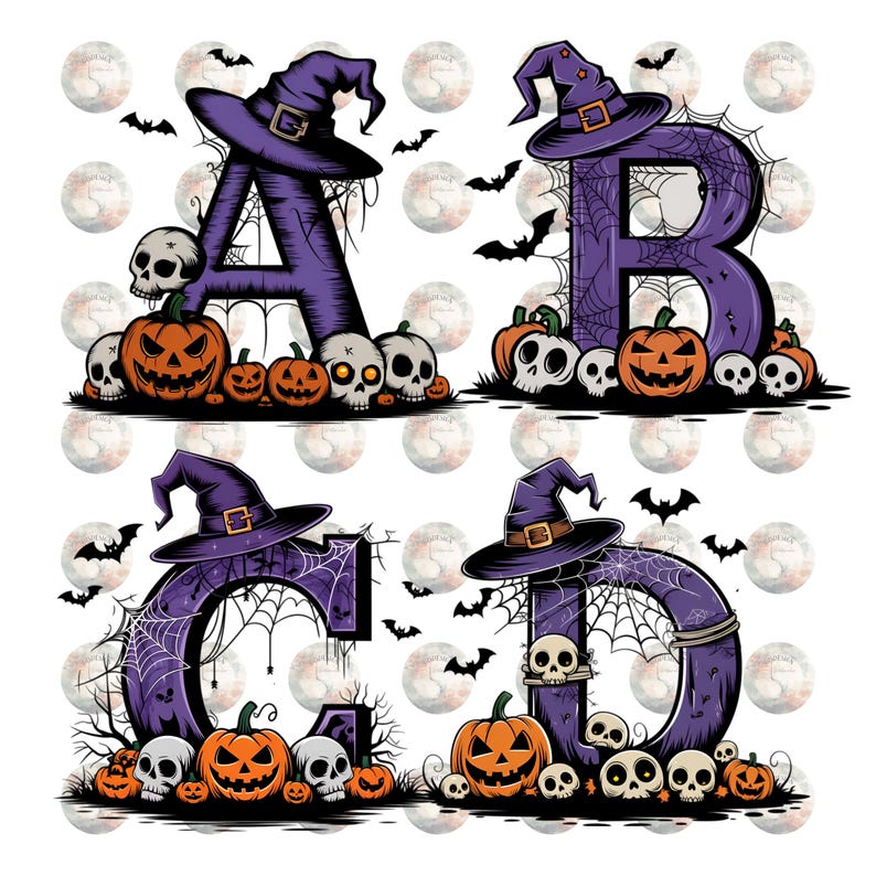 Halloween Alphabet Letters and Numbers Clipart Png, Spooky Alphabet Png ...
