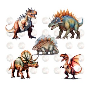 40 Watercolor Dinosaurs Clipart Bundle, Cute Dinosaur Png, Dinosaur ...