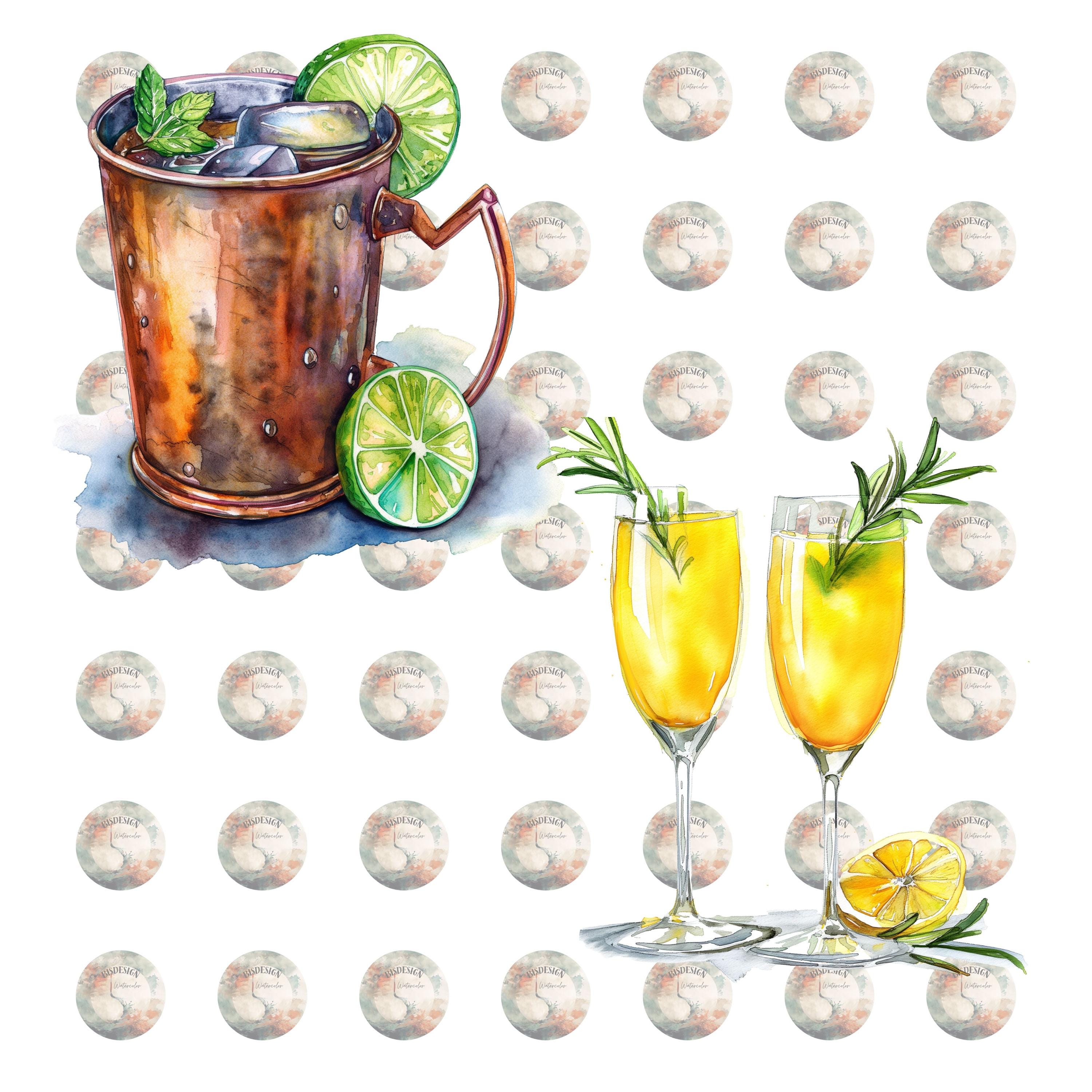 Aperol Spritz Watercolor Clipart, Summer Cocktail, Hand-painted Digital ...