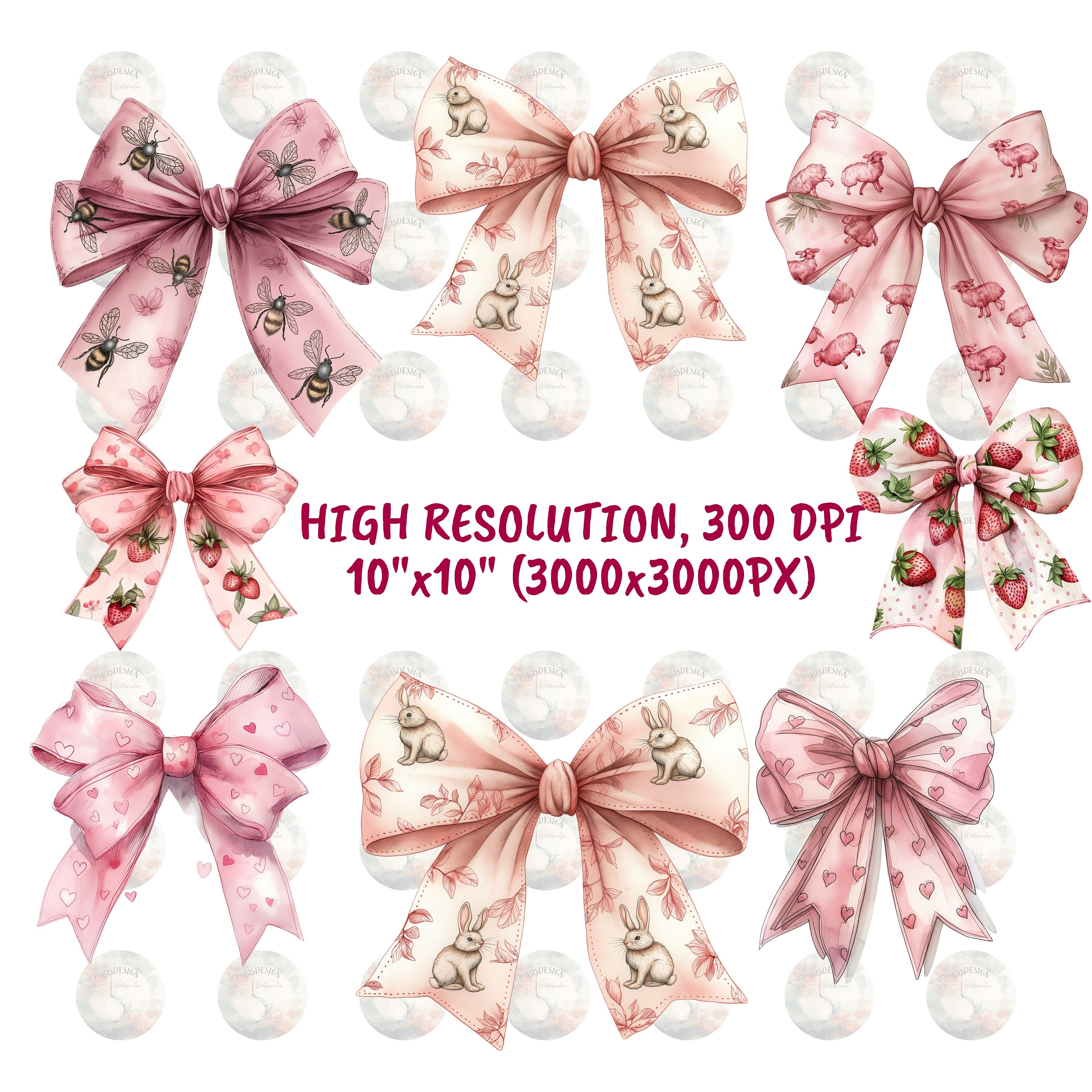 60 Watercolor Cute Bows Clip Art, Baby Girl Cute Pink Bow Clipart, Pink Bow Art Poster, Pink ...