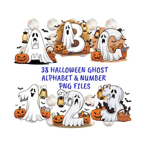 Halloween Ghost Alphabet PNG Clipart, Spooky Font (digital Download) - Etsy