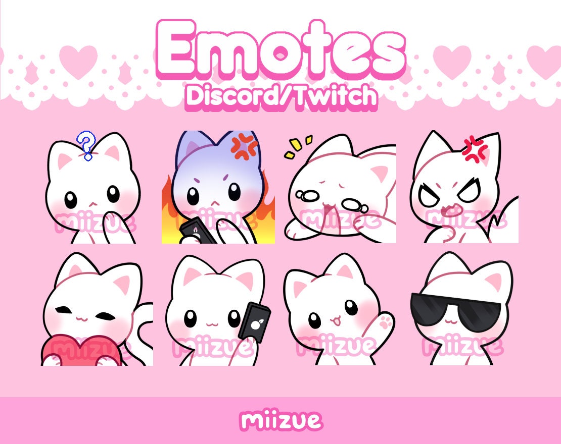 Animated Cute White Kitty Emotes twitch/discord - Etsy