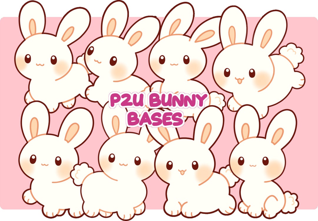 Cute Bunny Bases Lineart - Etsy