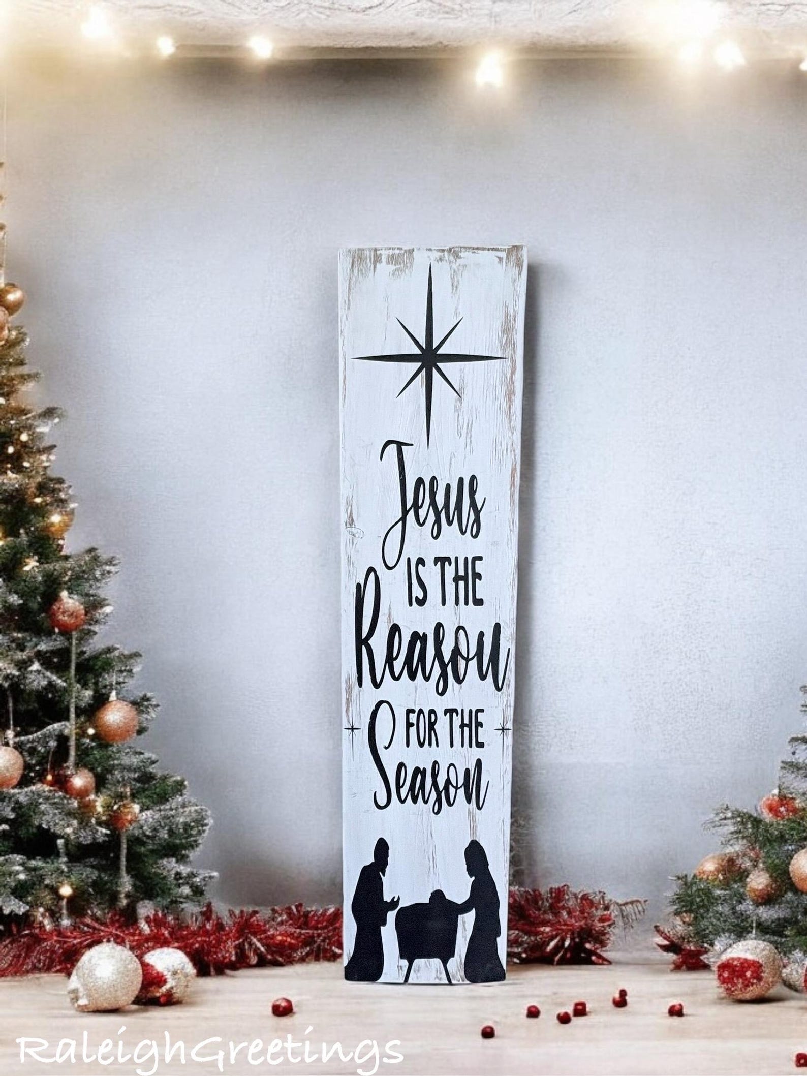 Christmas Porch Sign | Jesus is the Reason for the Season | Rustic ...