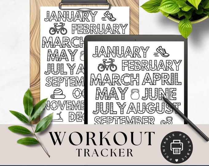 Printable 2025 Workout Tracker Daily Exercise Track Monthly Weight Loss ...