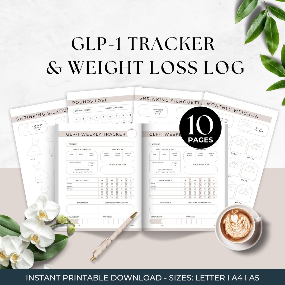 Tirzepatide Weekly Journal, GLP1 Weight Loss Tracker, Semaglutide ...