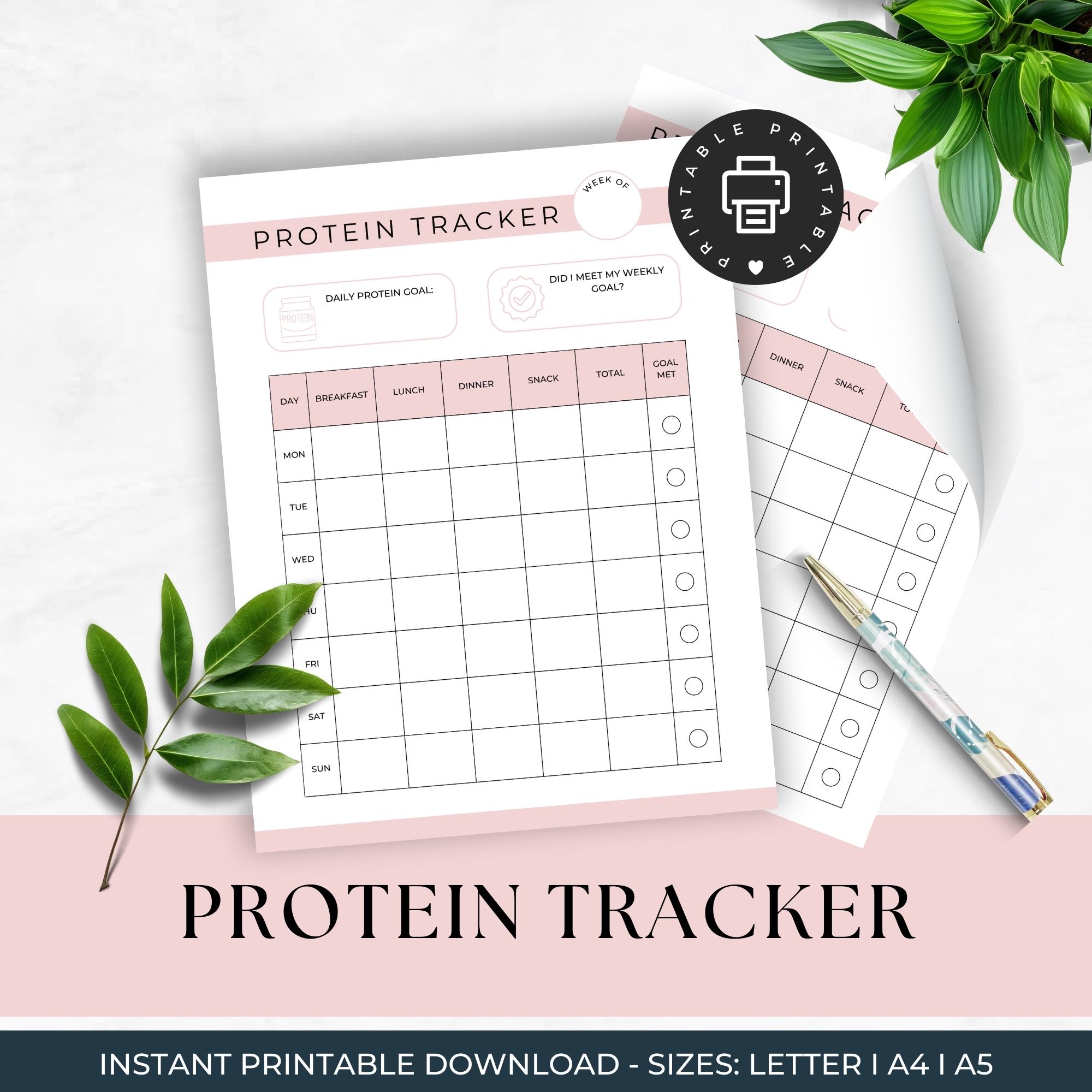 Protein Tracker, Daily Protein Log, GLP1 Protein Goals, Healthy Meals ...