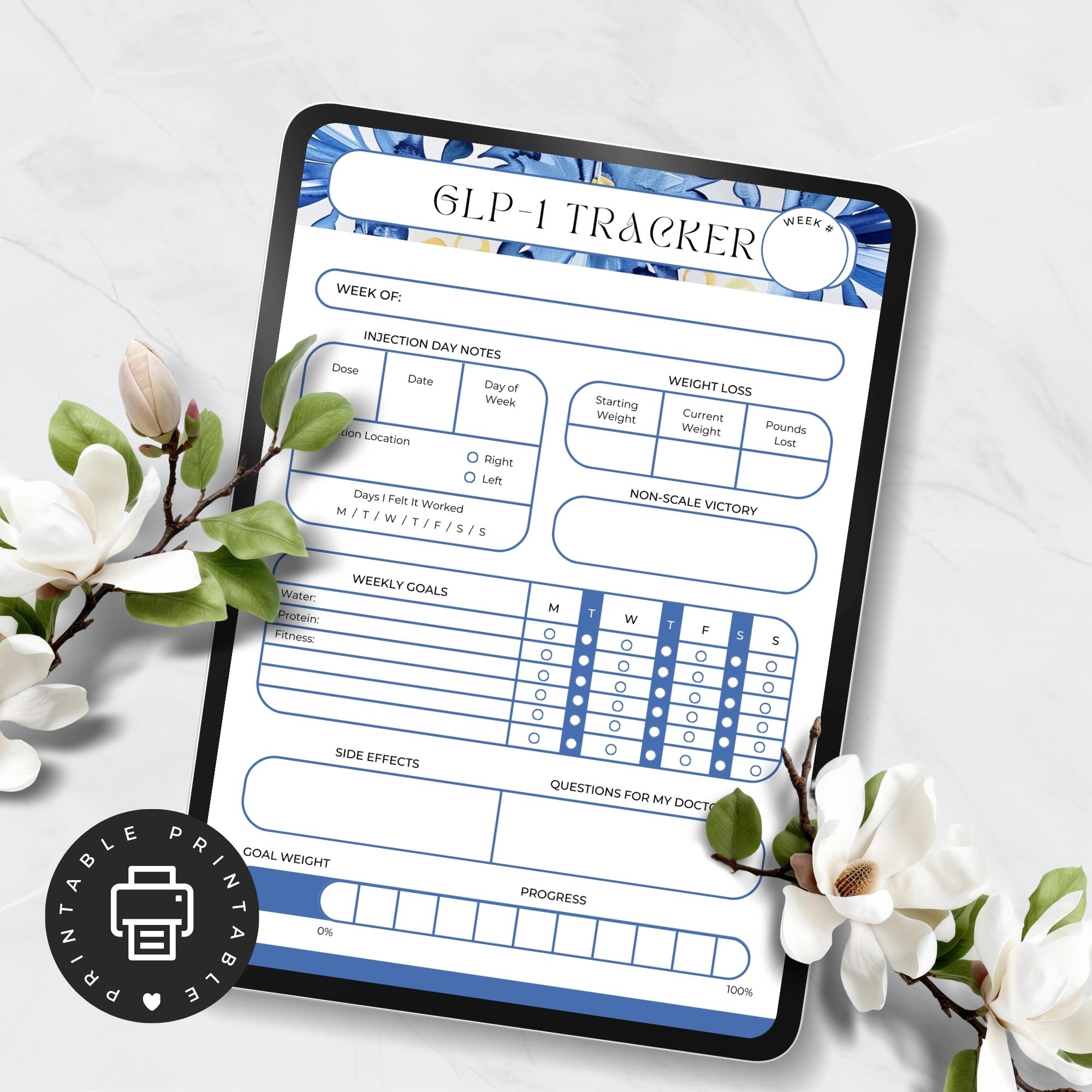 GLP-1 Weekly Tracker, Tirzepatide Weight Loss Journal, Semaglutide ...