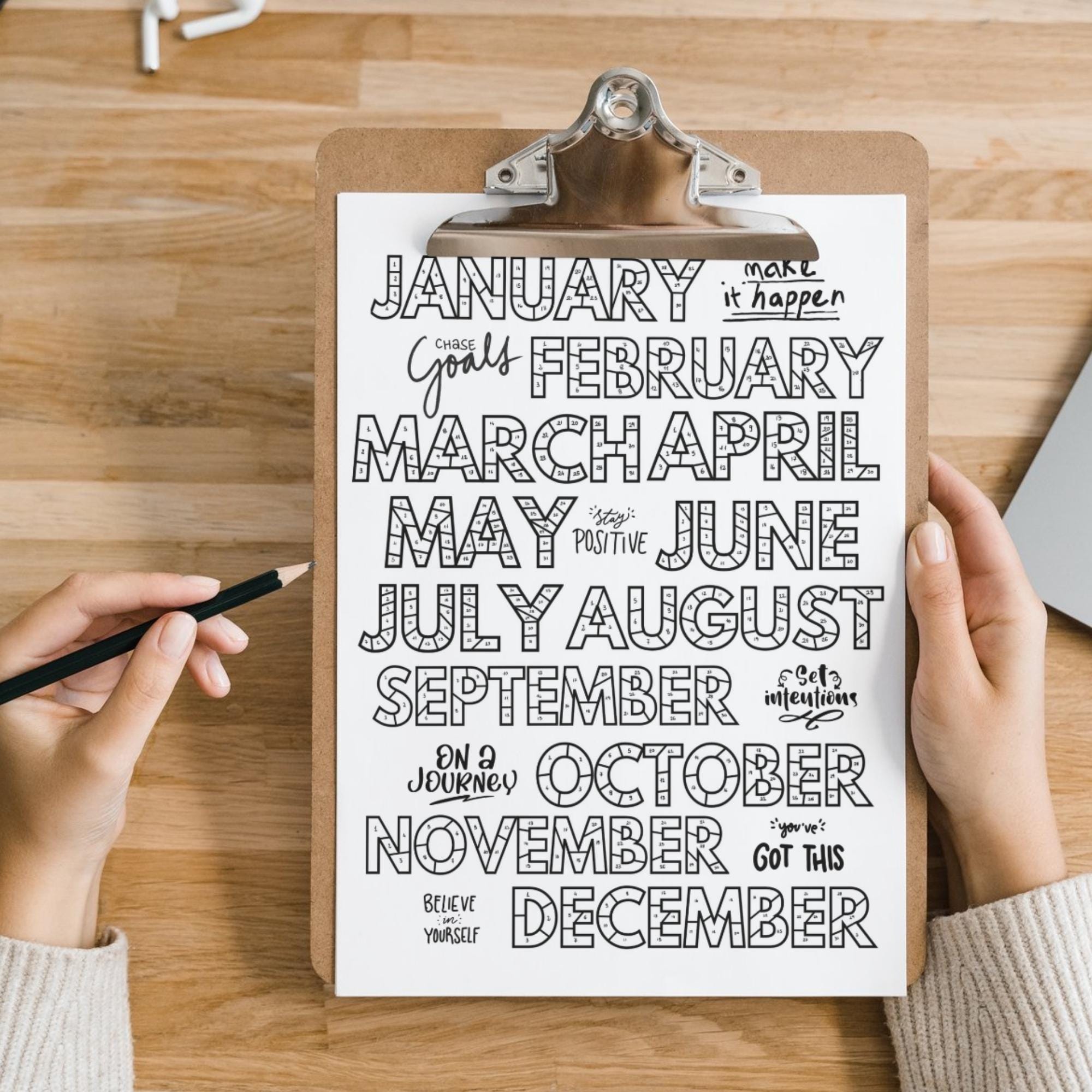 Workout Tracker Coloring Page, 2025 Fitness Tracker, Monthly Habit Log ...