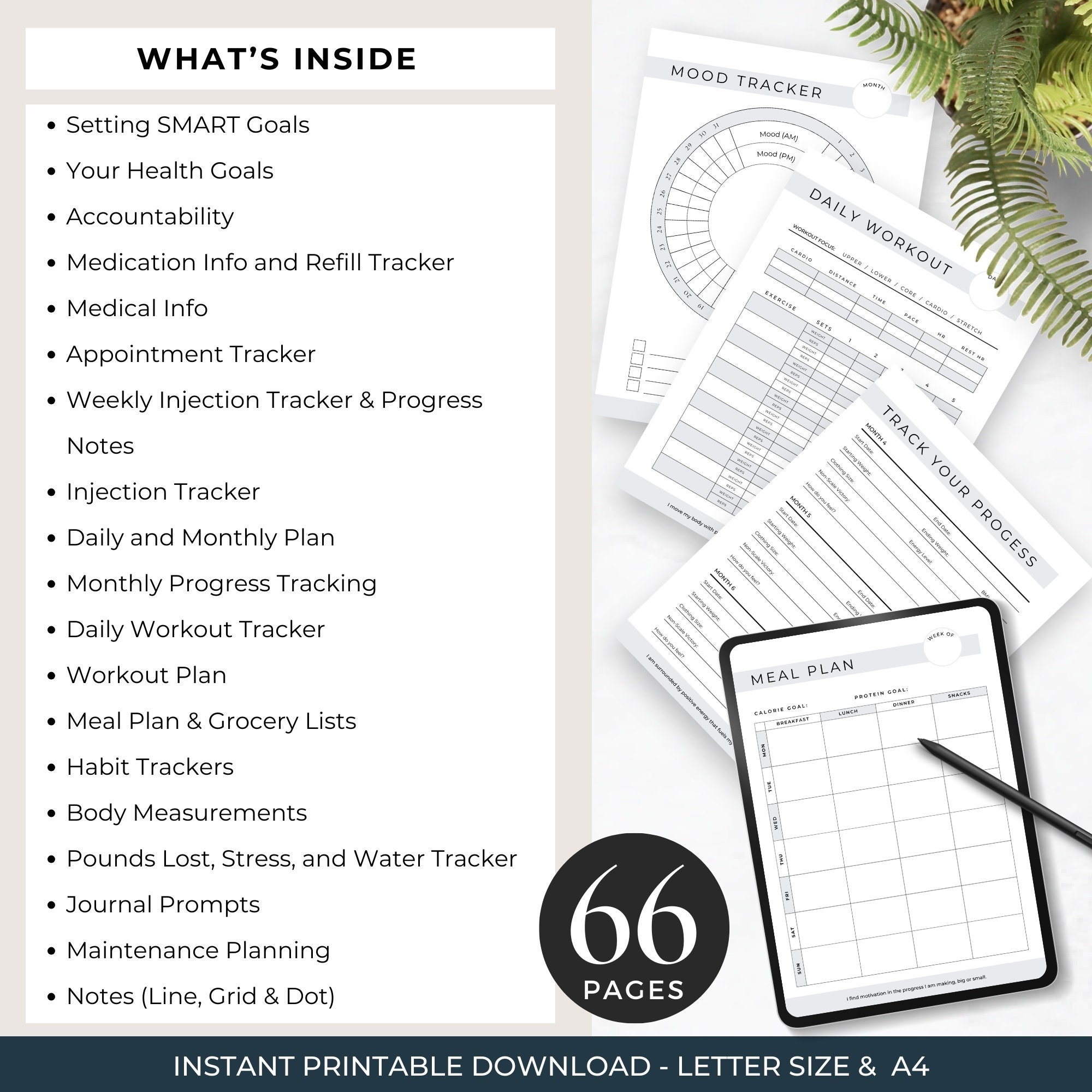 Semaglutide Weight Loss Tracker, Tirzepatide Weekly Tracker, Medicated ...