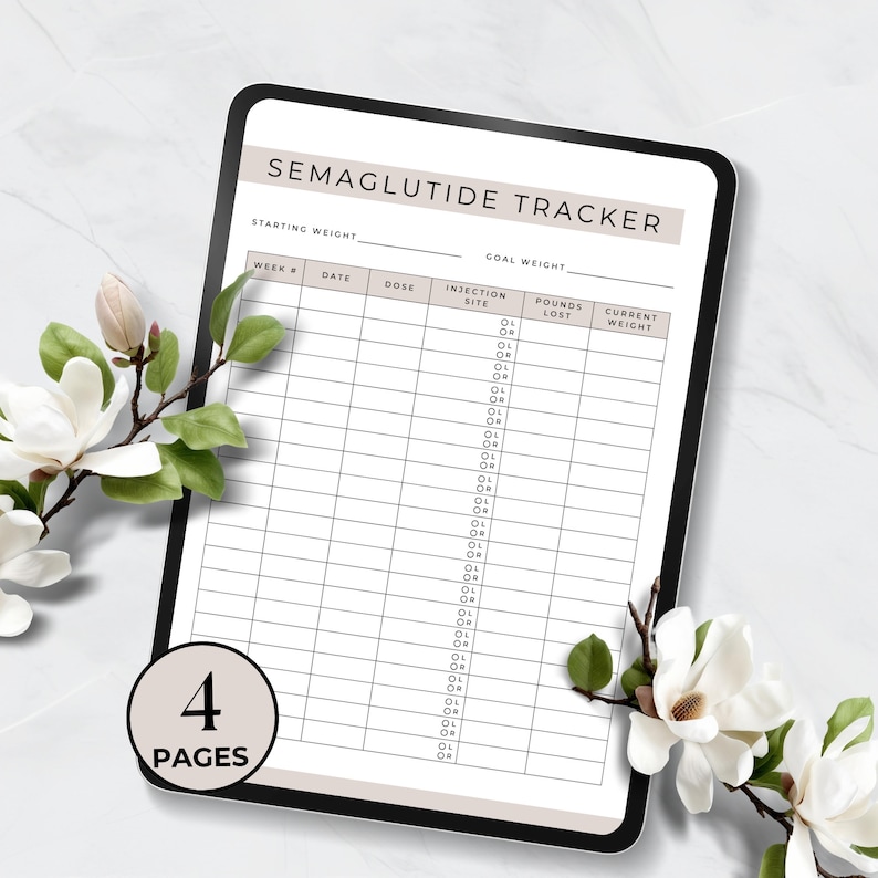 Semaglutide Injection Tracker, Semaglutide Weight Loss Tracker, Simple ...