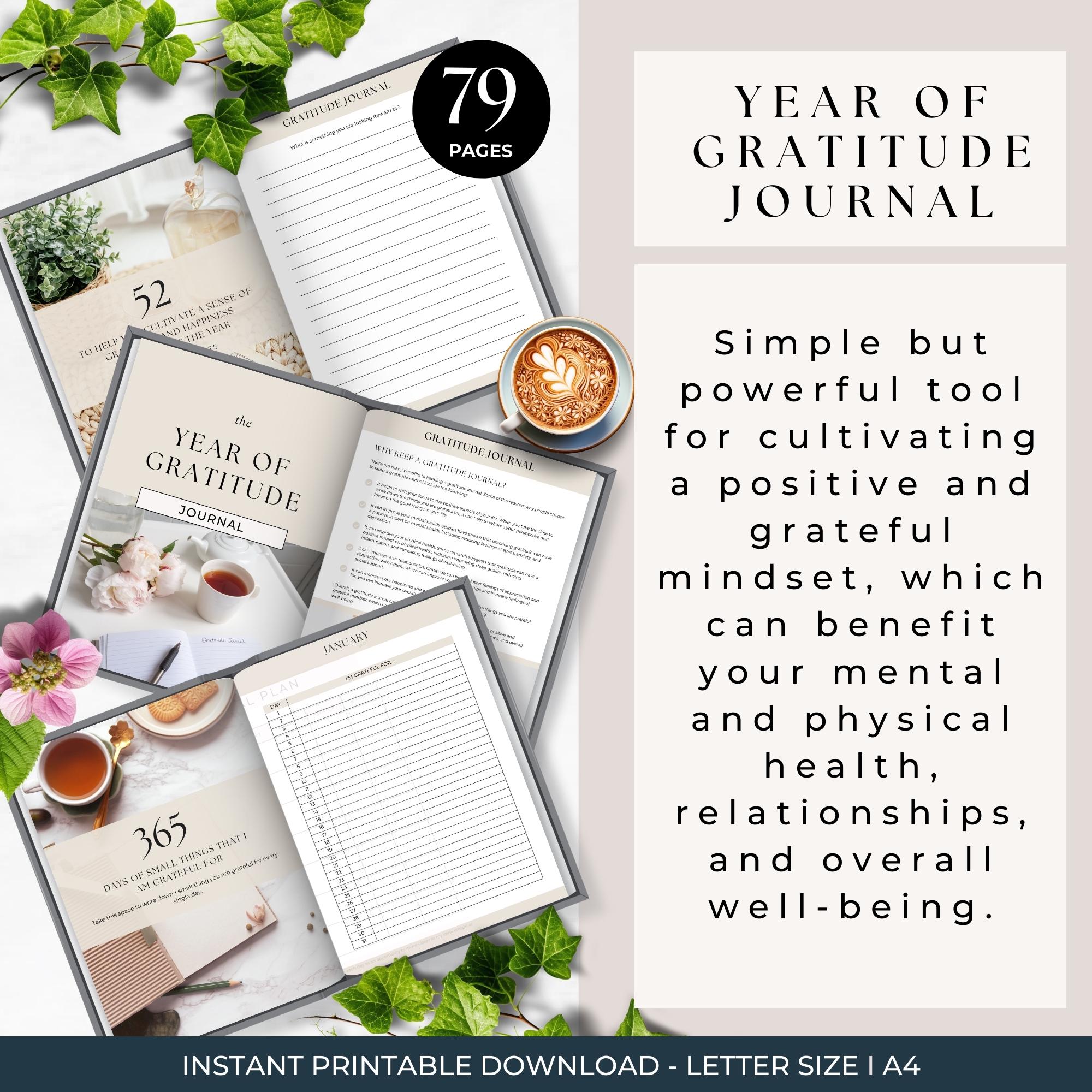 One Line a Day Journal, Weekly Prompts for Gratitude, Days of Gratitude ...