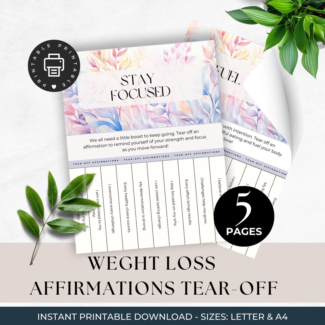 Tear off Affirmations, Weight Loss Affirmations, Daily Motivation ...