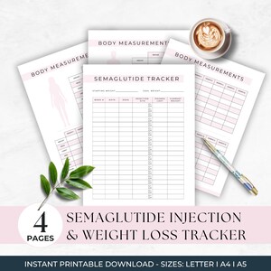 Semaglutide Injection Tracker, Semaglutide Weight Loss Tracker, Simple ...