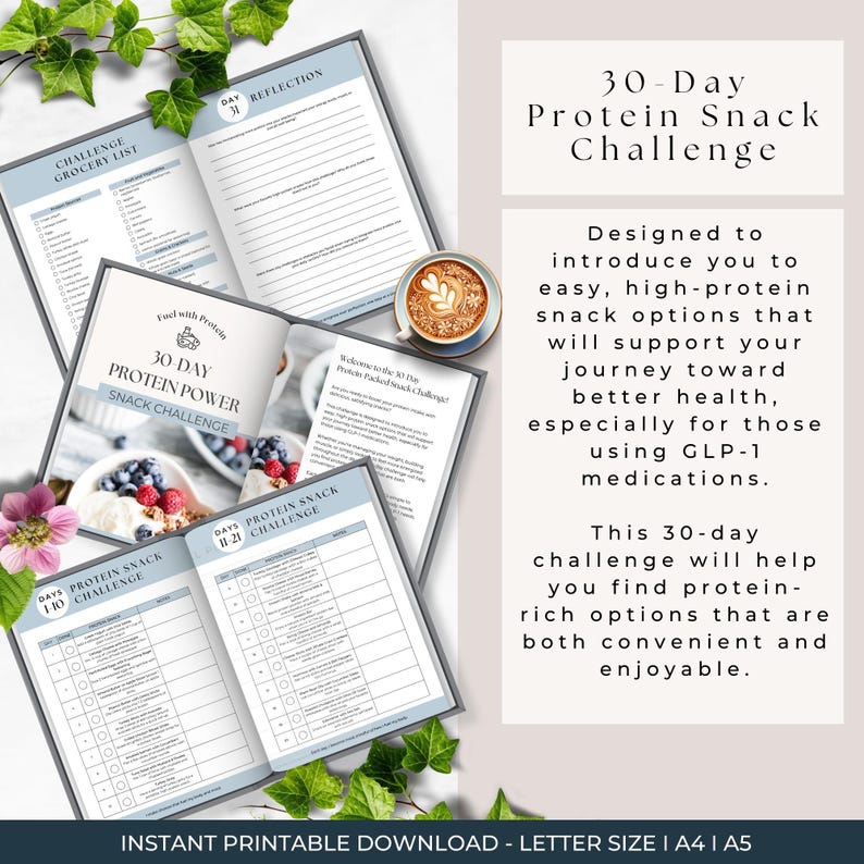 High Protein Meal Plan, 30 Day Protein Snack Challenge, GLP1 Snack ...