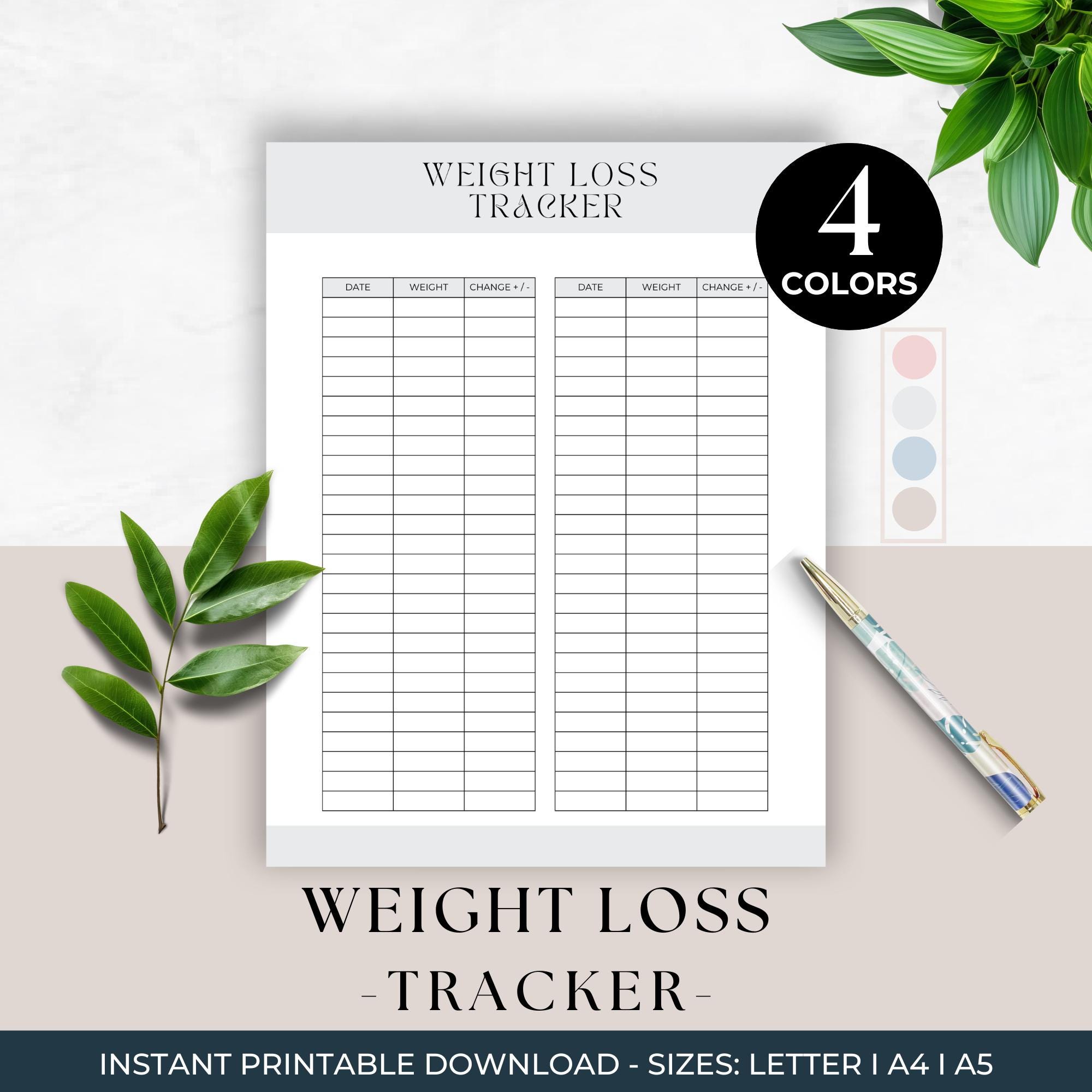 Weight Loss Tracker, Weeks Pounds Lost Tracker, Kilos Lost Log, Goal ...