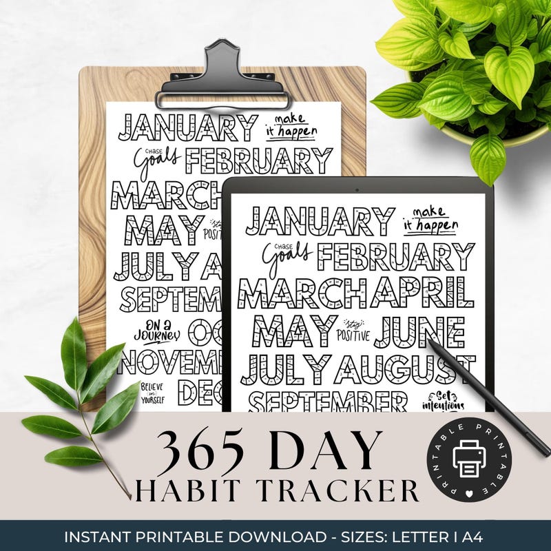 Habit Tracker Coloring - Etsy