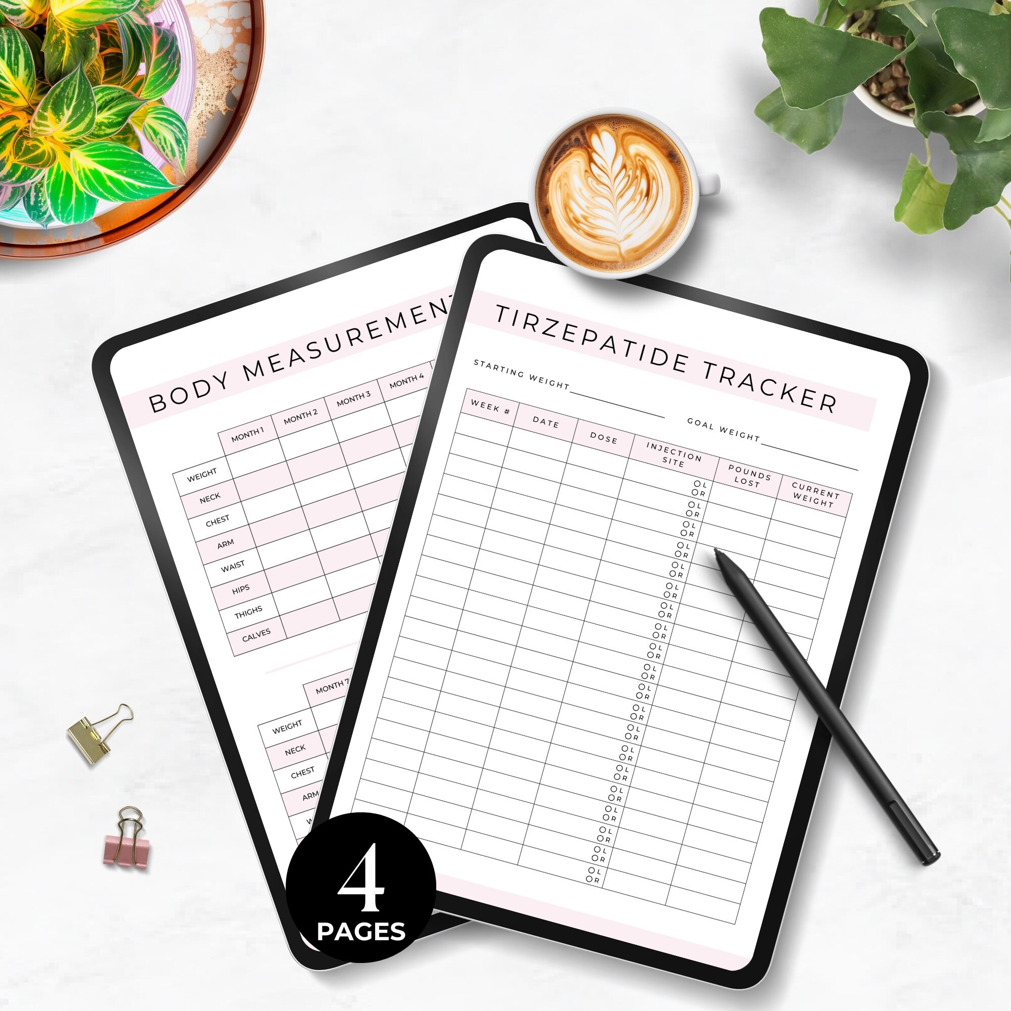 Tirzepatide Injection Tracker, Tirzepatide, Weight Loss Tracker, Simple ...