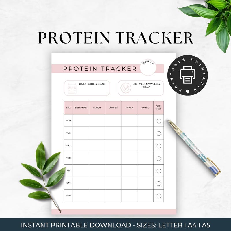 Healthy Goal Printable - Etsy