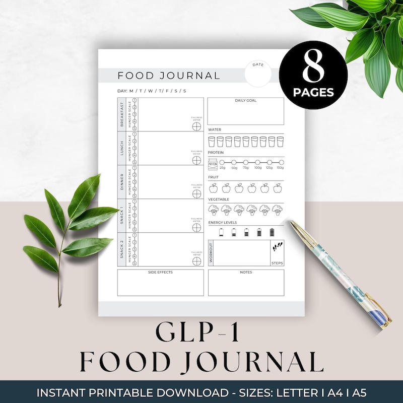 Glp 1 Food Journal - Etsy
