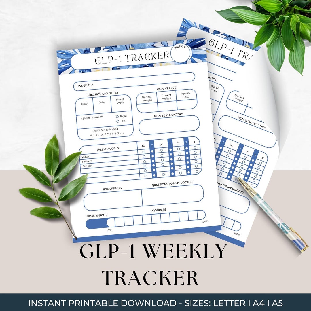 GLP-1 Weekly Tracker, Tirzepatide Weight Loss Journal, Semaglutide ...