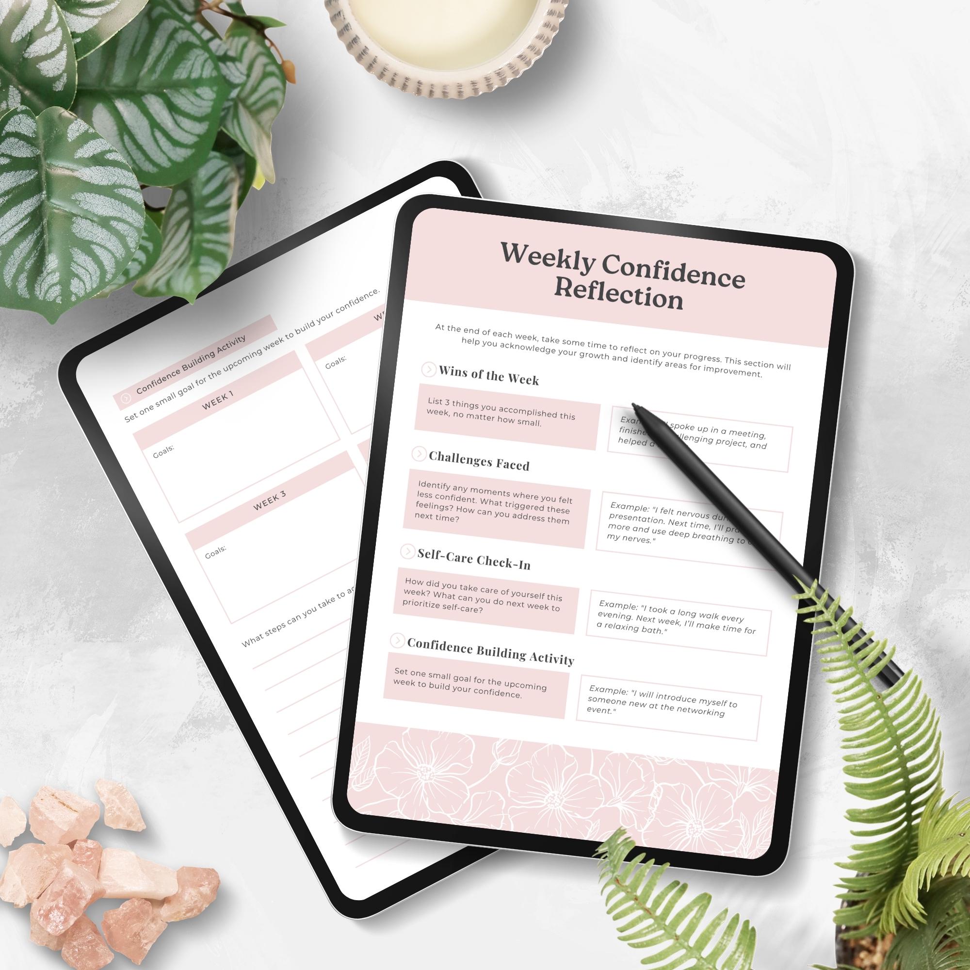 Self-confidence Workbook, Self-esteem Building, Personal Growth Guide ...
