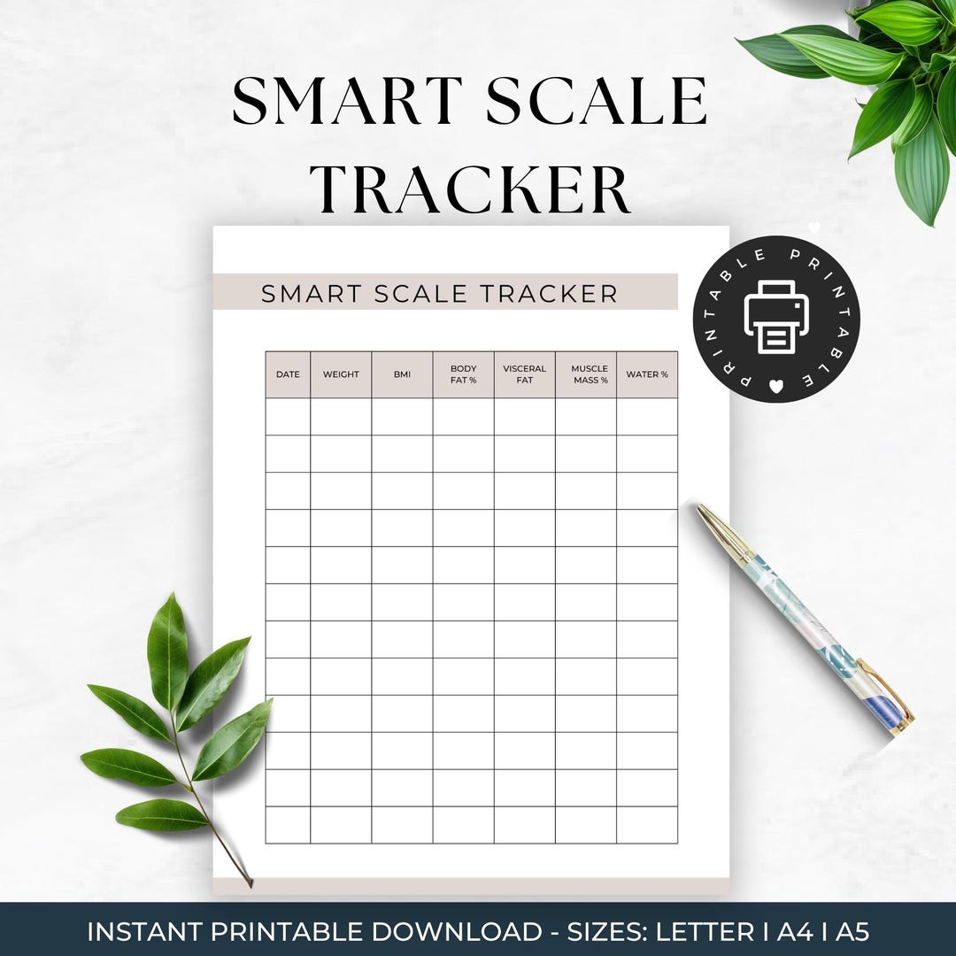 Smart Scale Tracker, Body Composition Log, Health Metrics Chart ...