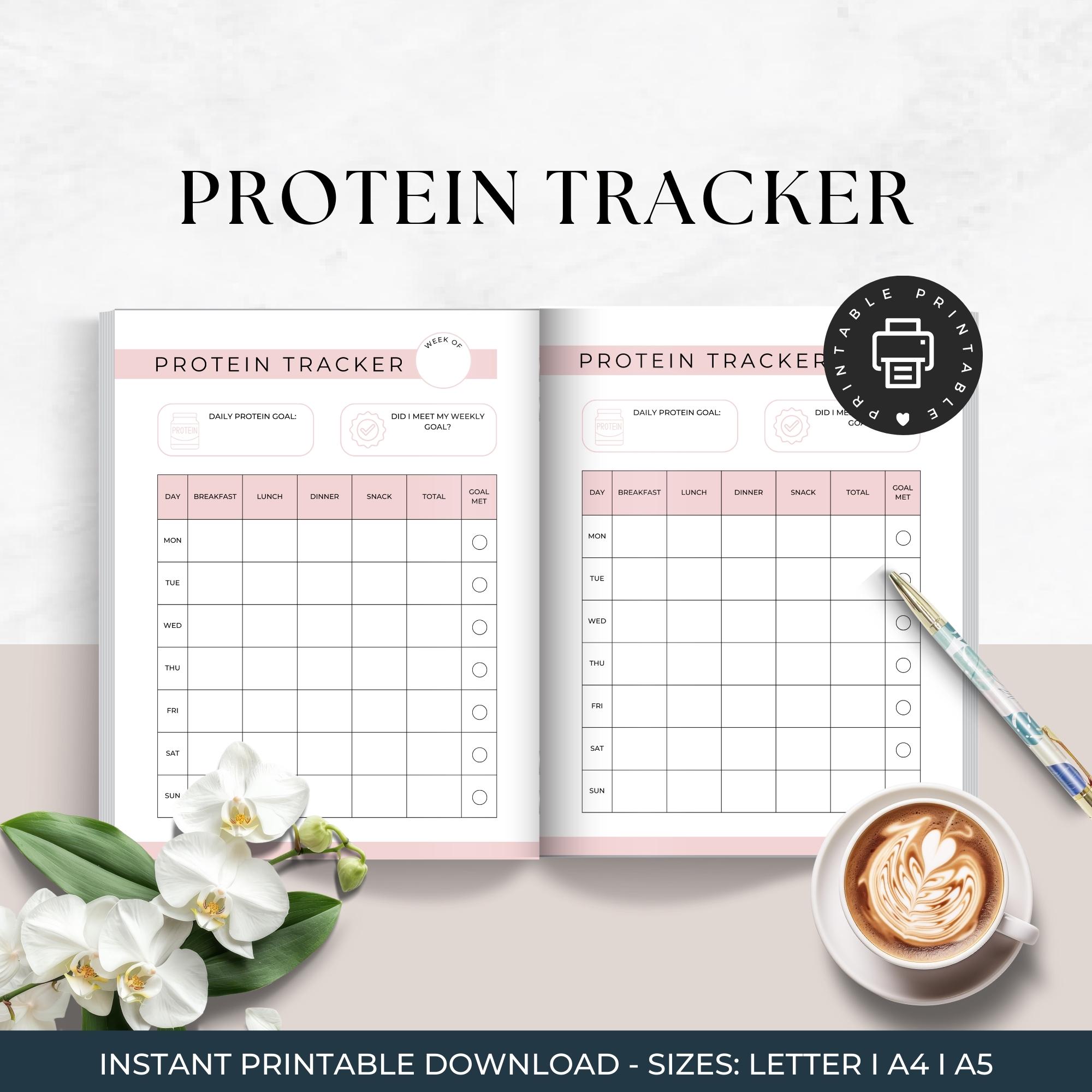 Protein Tracker, Daily Protein Log, GLP1 Protein Goals, Healthy Meals ...