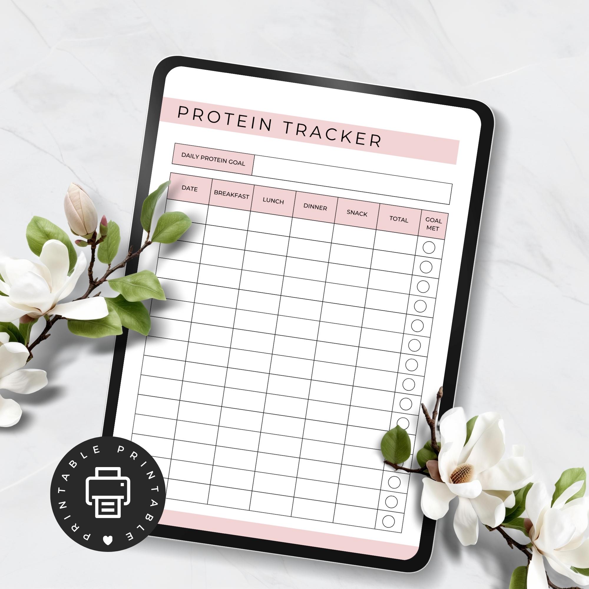Protein Tracker, Daily Protein Log, GLP1 Protein Goals, Healthy Meals ...