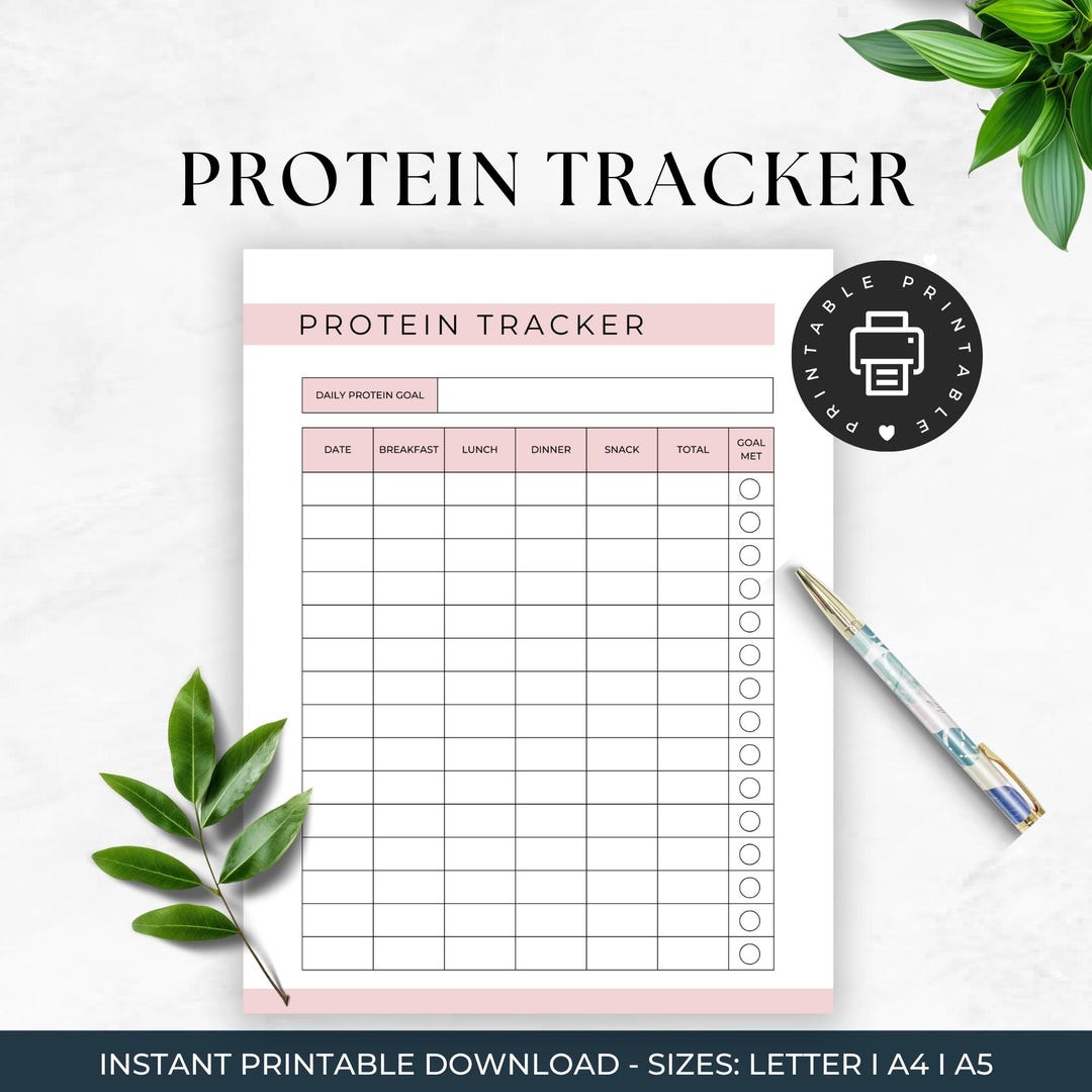 Protein Tracker, Daily Protein Log, GLP1 Protein Goals, Healthy Meals ...