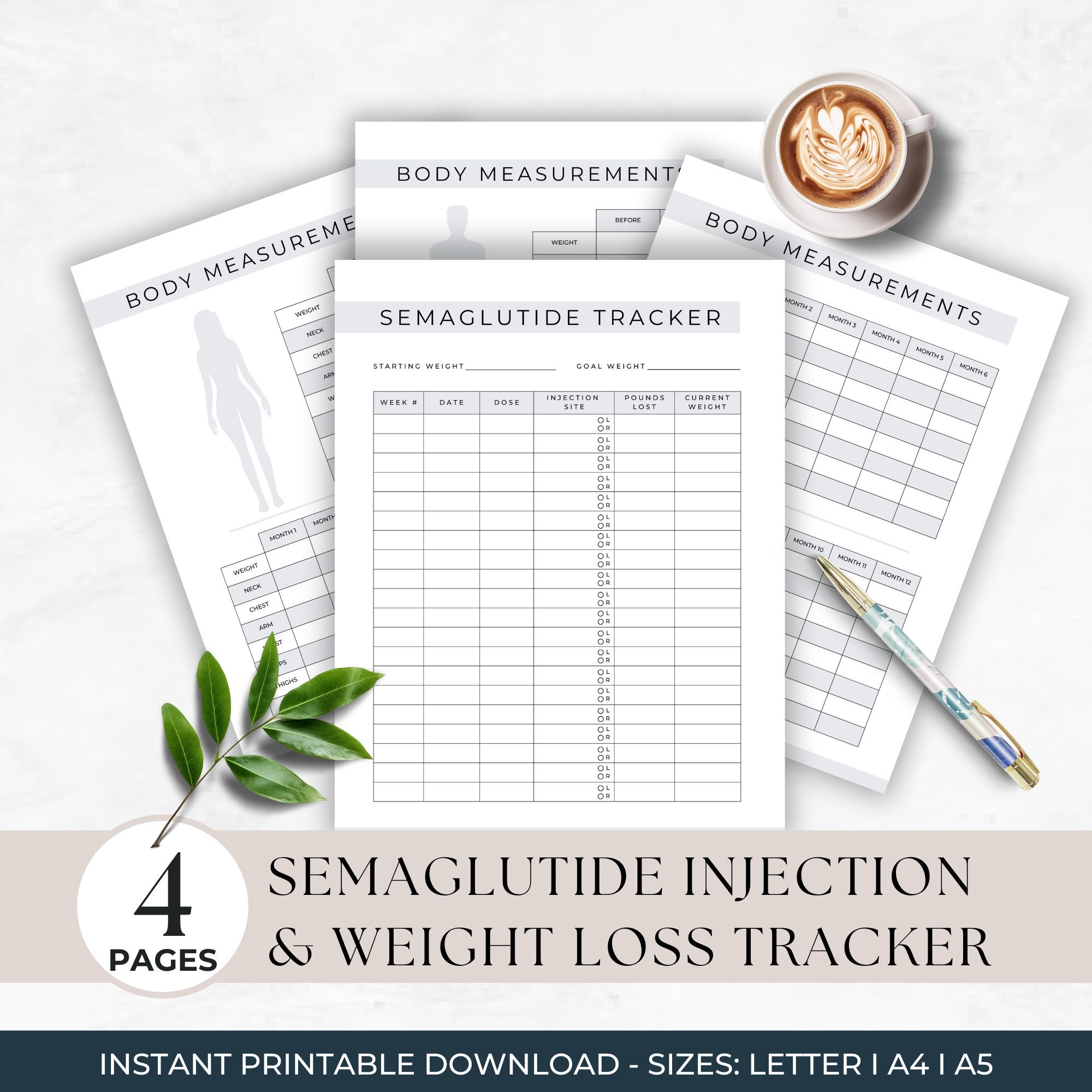 Semaglutide Injection Tracker, Semaglutide Weight Loss Tracker, Simple ...