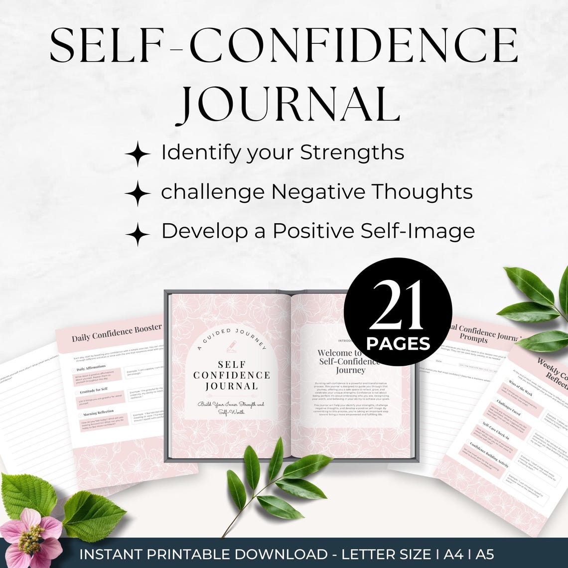 Self-confidence Workbook, Self-esteem Building, Personal Growth Guide ...