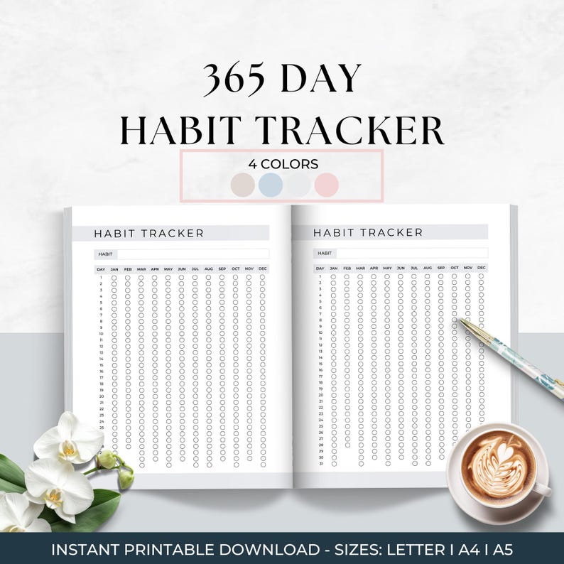 Minimal Habit Tracker, Yearly Goal Planner, Daily Routine Builder ...