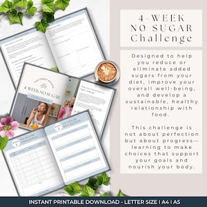 30 Day No Sugar Challenge, Sugar Detox Tracker, No Sweets Diet Health ...