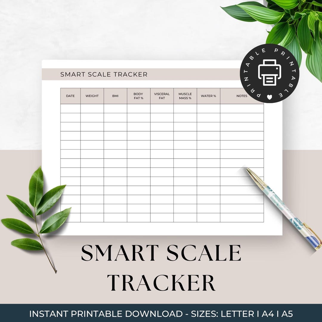 Smart Scale Tracker, Body Composition Log, Health Metrics Chart ...