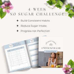 30 Day No Sugar Challenge, Sugar Detox Tracker, No Sweets Diet Health ...