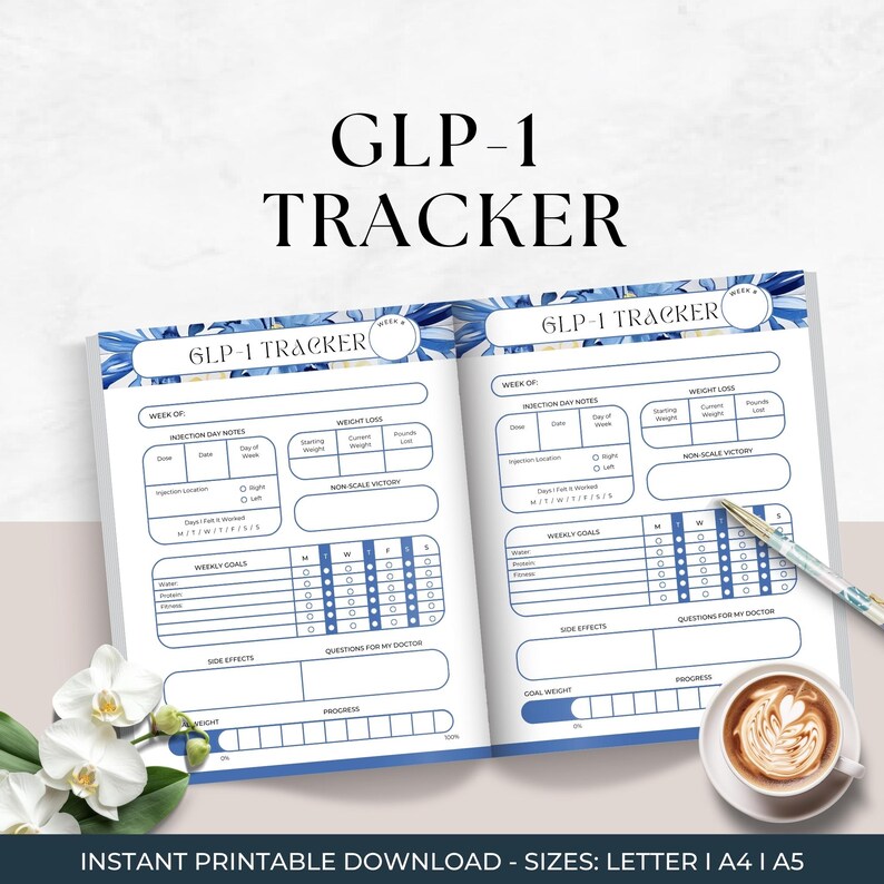GLP-1 Weekly Tracker, Tirzepatide Weight Loss Journal, Semaglutide ...