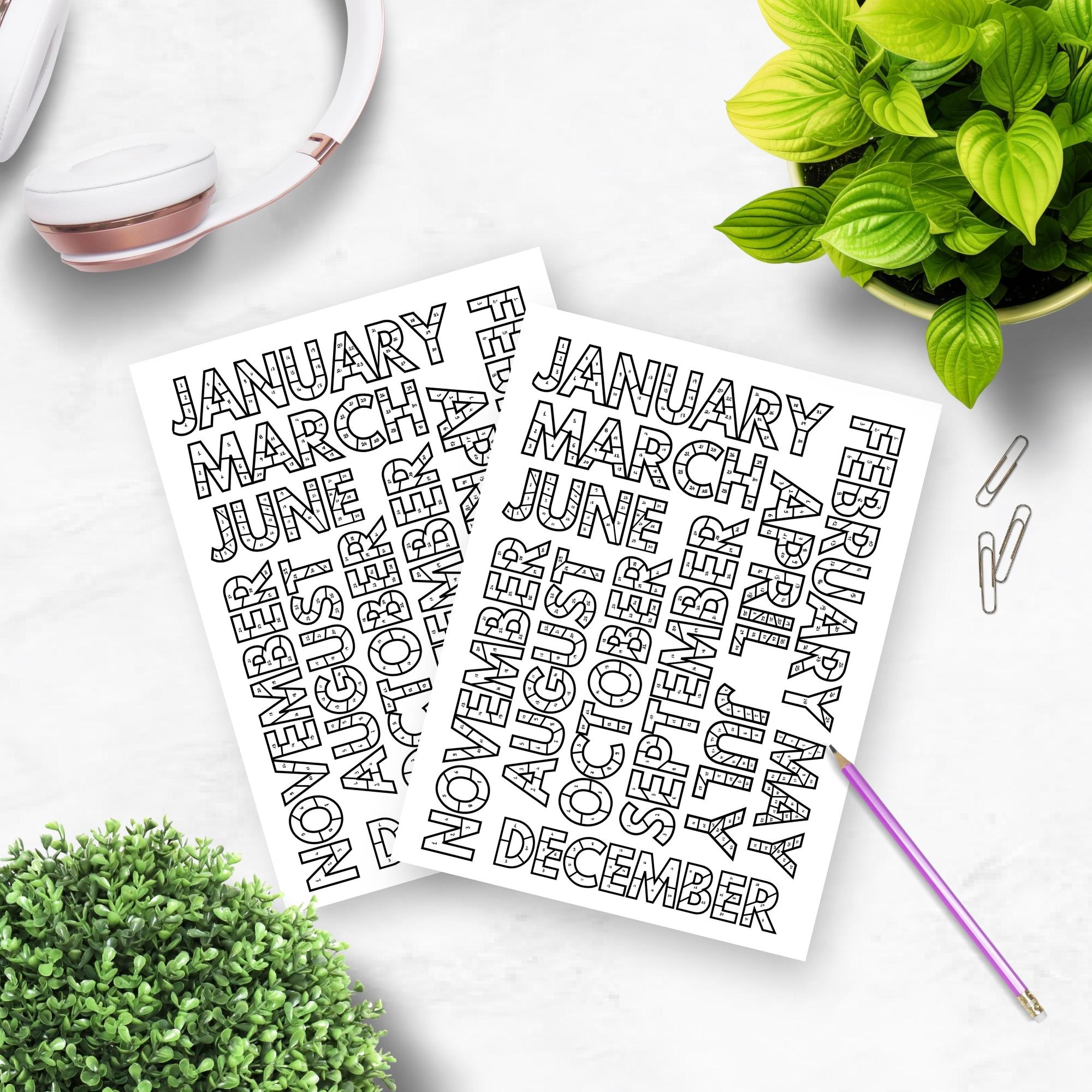 2025 Habit Tracker Coloring Sheet, 365 Day Coloring Habit Tracker ...